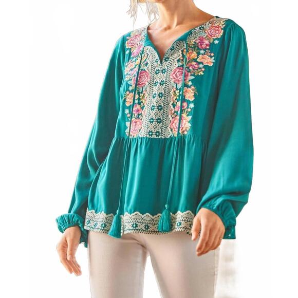 ANDREE BY UNIT | Tops | New Andree By Unit Embroidered Peplum Blouse In ...